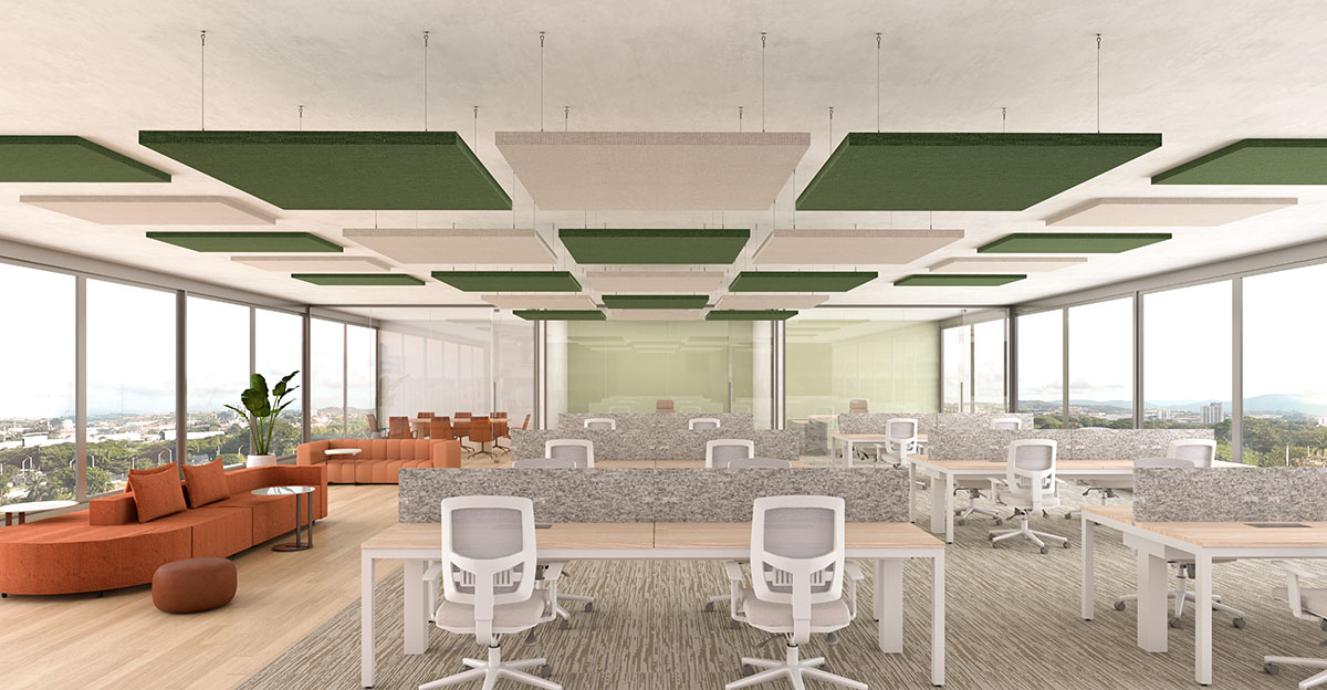 Fabric-Wrapped Ceiling Treatments | Acoustics America